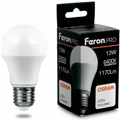 Лампа светодиодная Feron.PRO LB-1013 Шар E27 13W 6400K