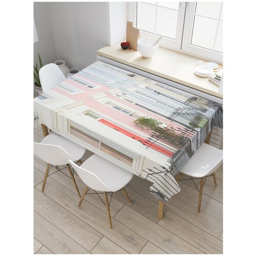 Скатерть прямоугольная JoyArty на кухонный стол "Спальный район" из оксфорда, 120x145 см