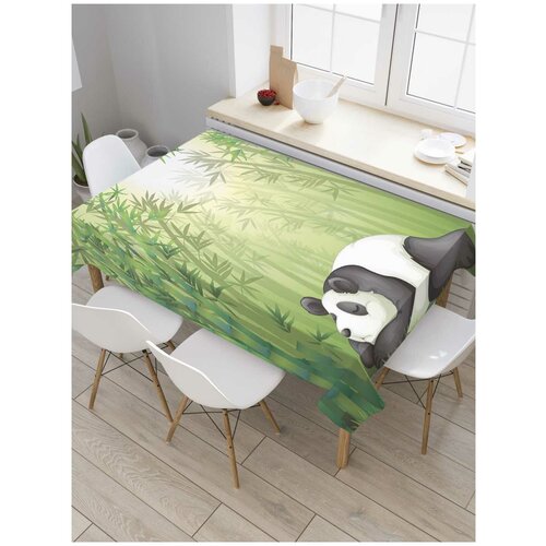 Скатерть прямоугольная JoyArty на кухонный стол "Панда спит" из оксфорда, 180x145 см