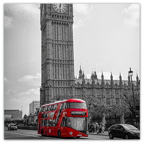 Картина интерьерная Добродаров 25х25 Биг бен красный автобус trip6-1