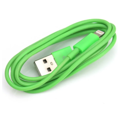 Кабель lightning для зарядки iPhone, iPad - 2м, зеленый