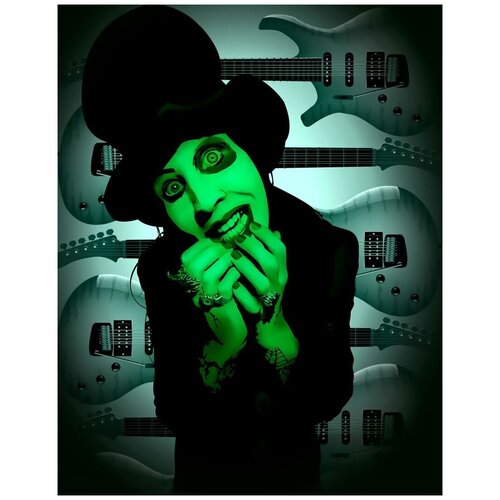 Плакат, постер на холсте Marilyn Manson/Мерлин Менсон. Размер 60 х 84 см