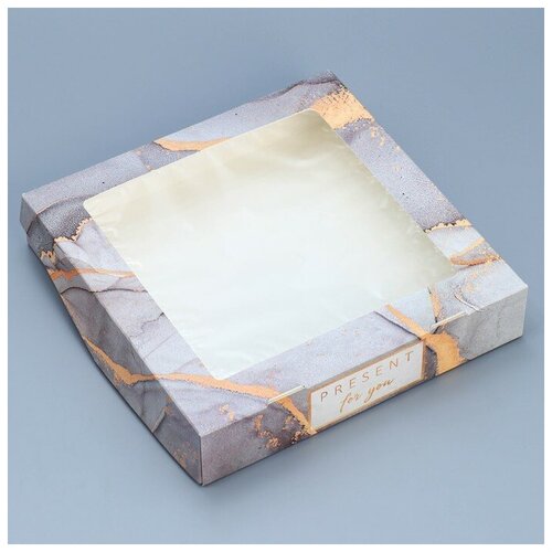 Коробка складная «Мрамор», 20 × 20 × 4 см (5 шт)