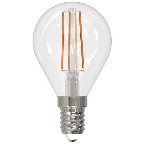 Uniel Лампа светодиодная филаментная (UL-00005173) Uniel E14 9W 4000K прозрачная LED-G45-9W/4000K/E14/CL PLS02WH