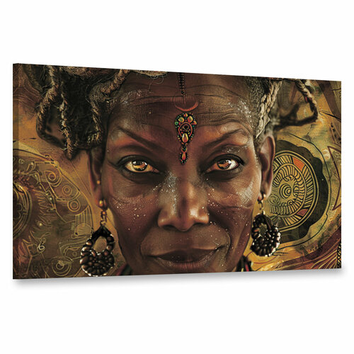 Интерьерная картина 100х60 "Глаза африканки"