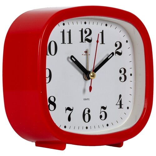 Часы  настольные Рубин В5-002 красный 10.5 см 0.18 кг 10.5 см 10.5 см светлый 3.8 см