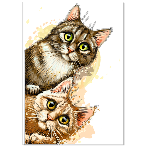 Наклейка декоративная ART "Два Кота", НД149, 30х42 см