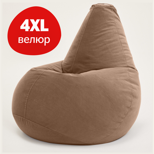 Bean Joy кресло-мешок Груша, размер ХXXXL, мебельный велюр, шоколад