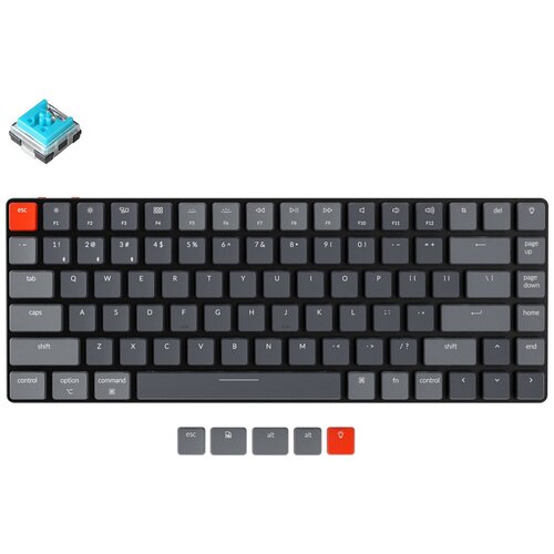 Беспроводная механическая ультратонкая клавиатура Keychron K3, 84 клавиши, RGB подстветка, Blue Switch