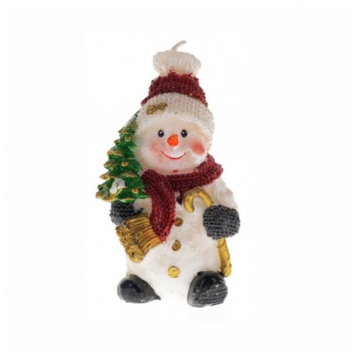 Новогодняя свеча Snowmen "Снеговик с елочкой", 7х5.5х11.5 см (Е80942)
