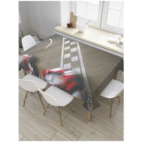 Скатерть прямоугольная JoyArty на кухонный стол "На финише" из оксфорда, 180x145 см