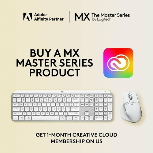 Бесшумная клавиатура Logitech MX Keys S EN/RU + мышка Logitech Mx Master 3S - Комплект - Белый цвет
