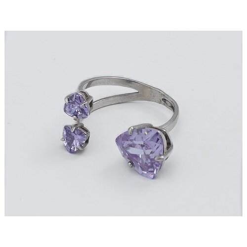 Кольцо на два пальца e&e Jewellery, шпинель синтетическая, шпинель, безразмерное, фиолетовый