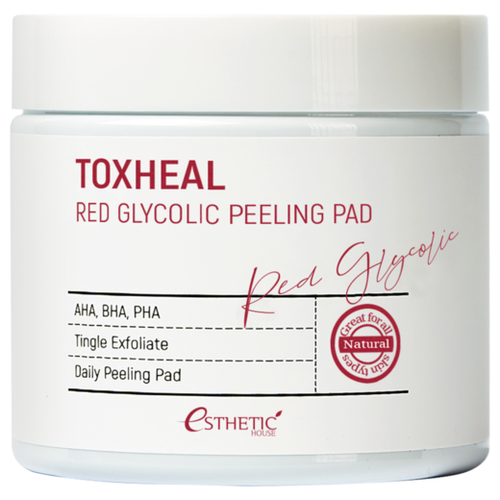 Esthetic House Пилинг-подушечки косметические гликолевые - Toxheal red glyucolic peeling pad, 100шт