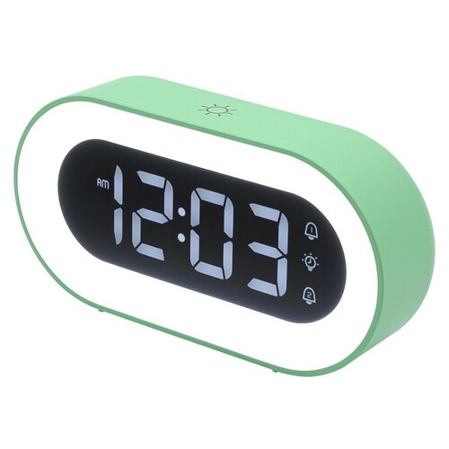 Часы электронные, CL-88GRW ARTSTYLE, зеленые, со встр. аккум, ночником и будильником