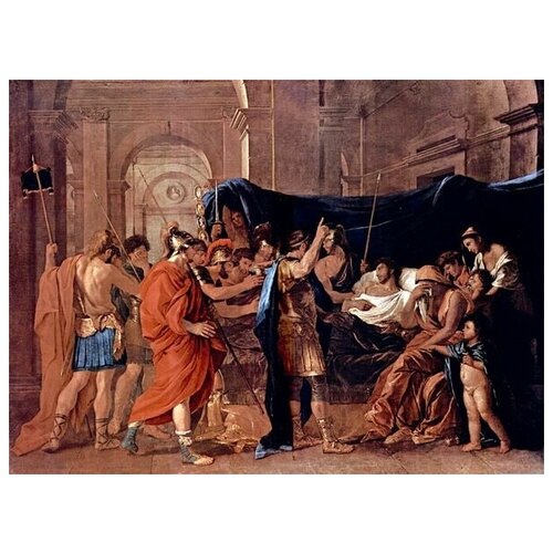 Репродукция на холсте Смерть Германика (The death of Germanicus) Пуссен Никола 41см. x 30см.