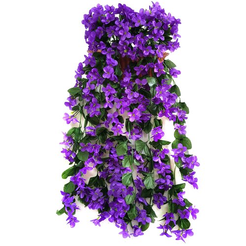 Искусственные цветы Фиалки в вазоне Е-00-89-2 / Искусственные цветы для декора/ Декор для дома