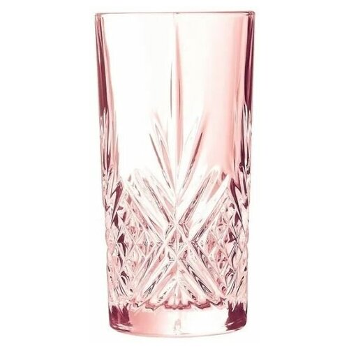 Набор стаканов бокалов розовых. Розовый бокал стакан 380мл Coral Edition 4шт. Хайбол текстурный