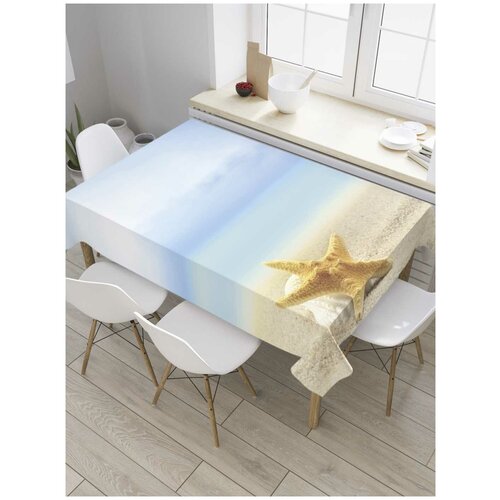 Скатерть прямоугольная JoyArty на кухонный стол "Морской натюрморт" из оксфорда, 120x145 см