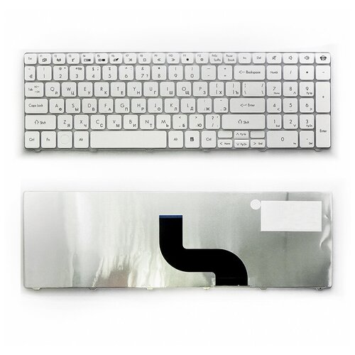 Клавиатура для ноутбука Acer Aspire 5810T белая, плоский Enter