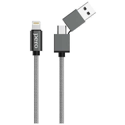 Аксессуар Pero DC-07 Universal 2in1 USB-A/PD - Lightning 1.0m PRDC-07UTL1MS