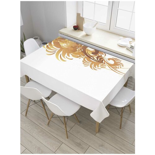 Скатерть прямоугольная JoyArty на кухонный стол "Цветок-дракон" из оксфорда, 120x145 см