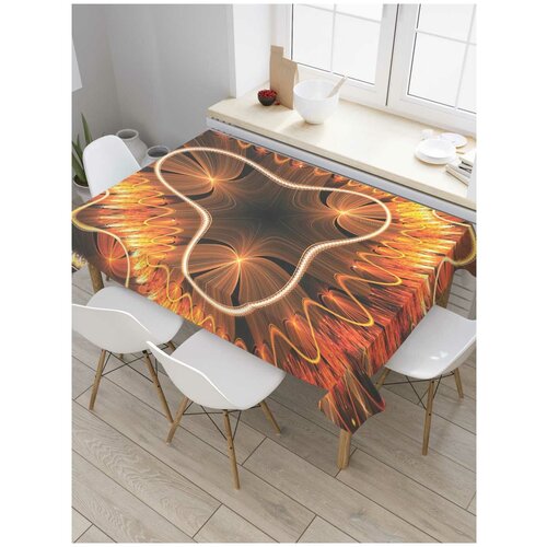 Скатерть прямоугольная JoyArty на кухонный стол "Энергетические формы" из оксфорда, 120x145 см