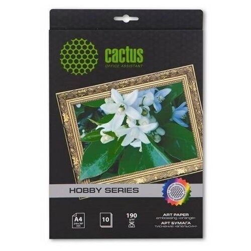 Фотобумага Cactus CS-DA419010L A4, 190г/м2, 10л, белая матовая лён для струйной печати