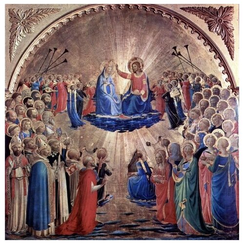 Репродукция на холсте Коронация Марии (Mary's coronation) №1 Фра Беато Анджелико 40см. x 40см.