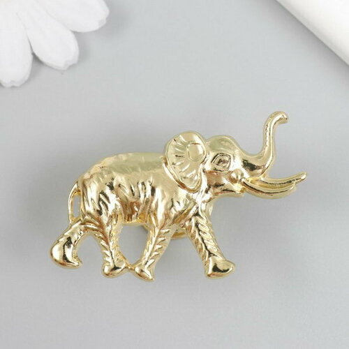 Ручка для шкатулки металл "Индийский слон" золото 3.3х5.8 см