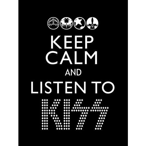 Плакат, постер на холсте Kiss-Keep Calm/Кисс/музыкальные/поп исполнитель/артист/поп-звезда/группа. Размер 60 х 84 см