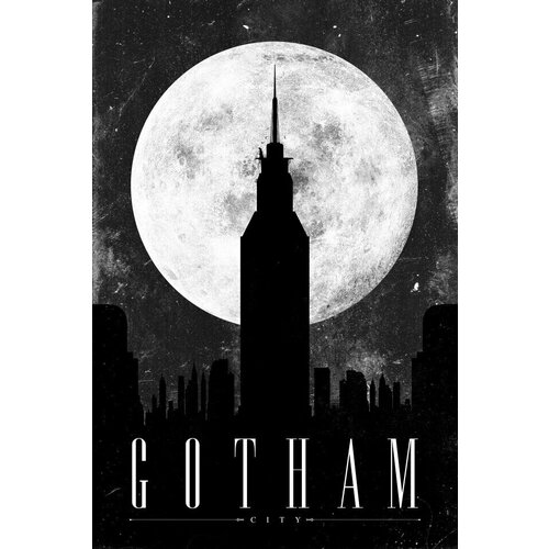 Плакат, постер на бумаге Gotham City, Готэм. Размер 60 х 84 см