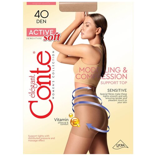 Колготки  Conte Active Soft, 40 den, 2 шт., черный