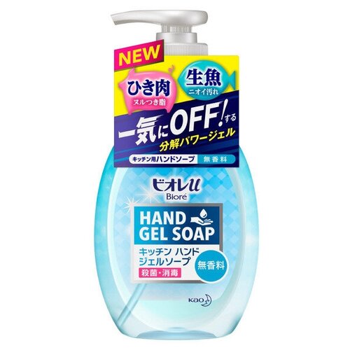 KAO Biore-u Kitchen Hand Gel Soap кухонное Гелевое мыло для рук без запаха 250 мл.