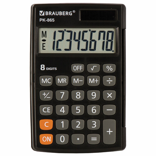 Калькулятор BRAUBERG PK-865-BK, черный, 3 шт.