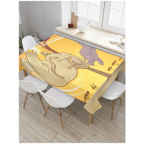 Скатерть прямоугольная JoyArty на кухонный стол "Африканский футбол" из оксфорда, 180x145 см