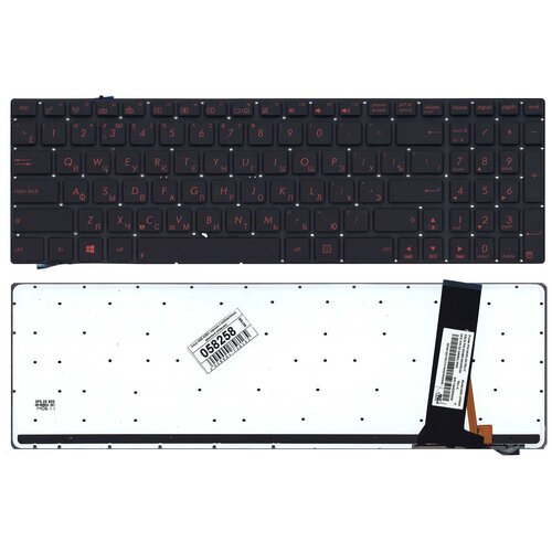 Клавиатура для ноутбука Asus 0KNB0-6120RU00 черная с подсветкой, красные клавиши