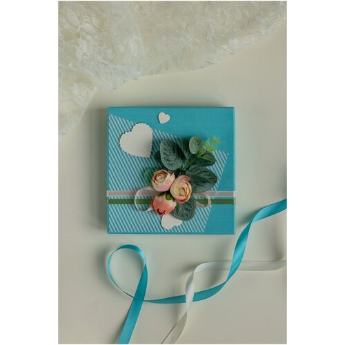Подарочная коробка ручной работы тиффани с персиковыми розами, для подарков на Новый год, день рождения и праздники