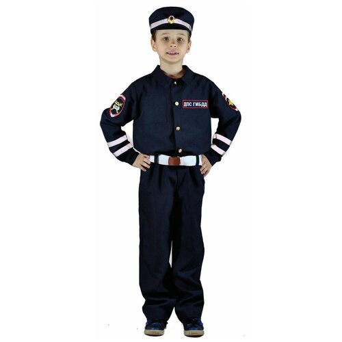 Костюм ДПС полицейского для мальчика с жезлом КВ-M-0132 575 34/128-136