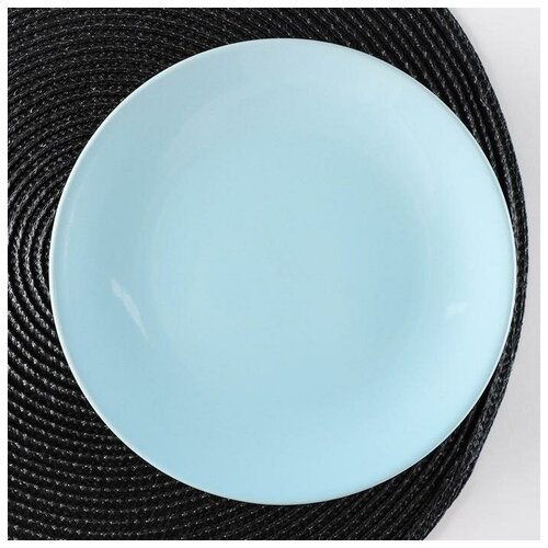 Тарелка керамическая десертная Доляна "Пастель", d=19 см, цвет голубой
