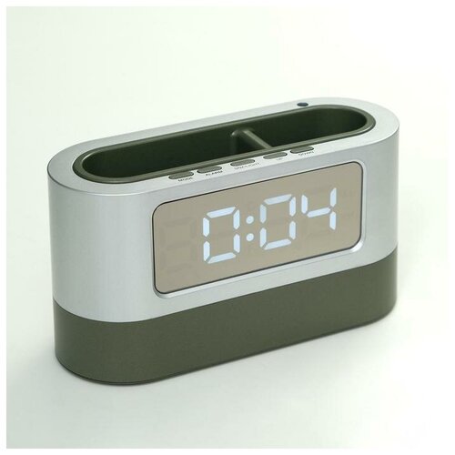 Часы настольные электронные, с органайзером, календарем, будильником, секундомером, 3ААА