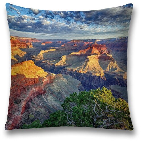 Наволочка декоративная на молнии, чехол на подушку JoyArty "Облачный каньон" 45х45 см