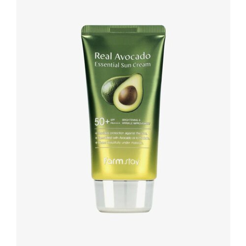 FARM STAY Солнцезащитный крем для лица с экстрактом авокадо Real Avocado Essential Sun Cream SPF50+ PA++++ 70g