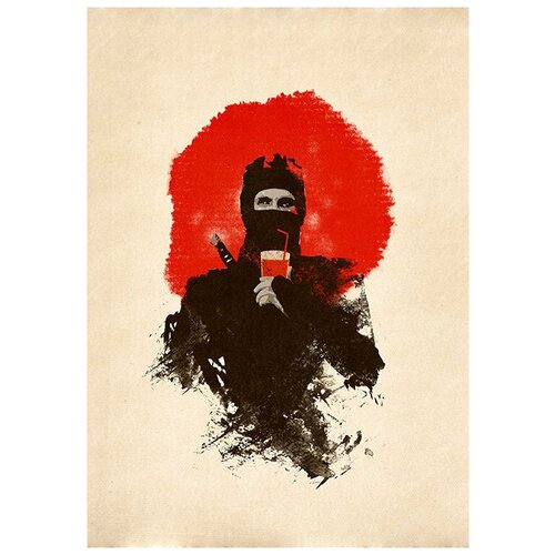 Интерьерный постер на стену картина для интерьера в подарок плакат "American Ninja" размера 60х90 см 600*900 мм репродукция без рамы в тубусе