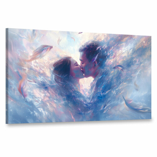 Интерьерная картина 100х60 "Поцелуй в плену ветра"