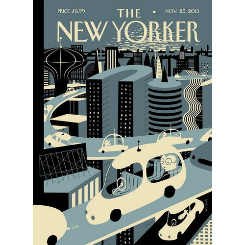 Плакат, постер The New Yorker обложка журнала на холсте, размер 42х60см