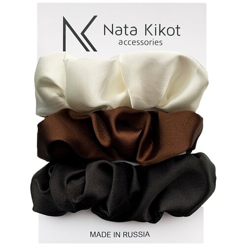 Набор шелковых резинок для волос "Nata Kikot "из искусственного шелка, 3 шутки