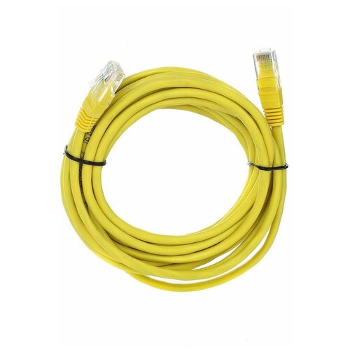 Патч корд литой Telecom UTP 5е, RJ45, 5 метров, желтый (NA102-Y-5M)