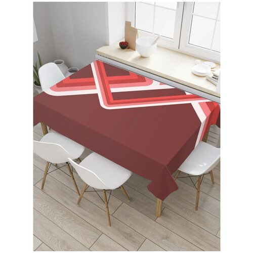 Скатерть прямоугольная JoyArty на кухонный стол "Угловые линии" из оксфорда, 120x145 см