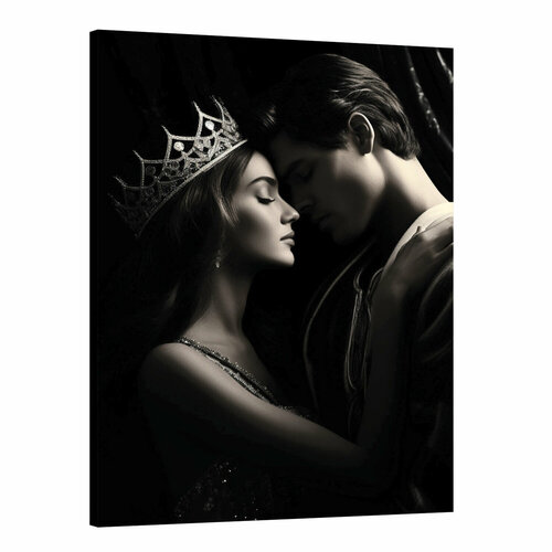 Интерьерная картина 50х70 "Под знаком любви: король и королева"
